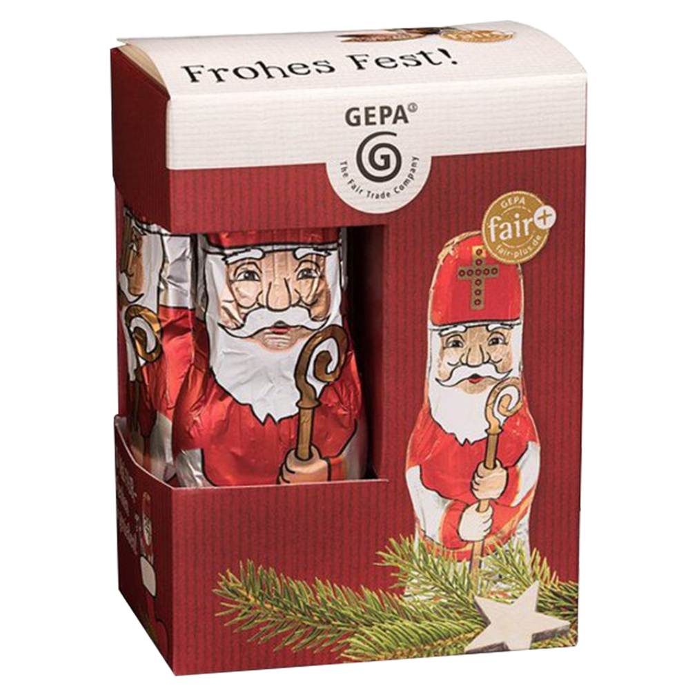 GEPA Økologisk chokolade julemand, 10 stk. - greenist.dk