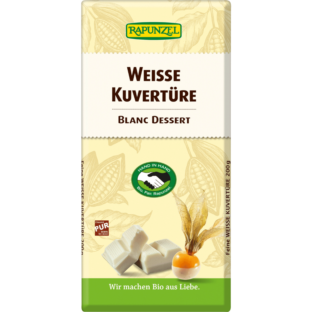 Bio Weisse Kuvertüre von Rapunzel bei greenist.de
