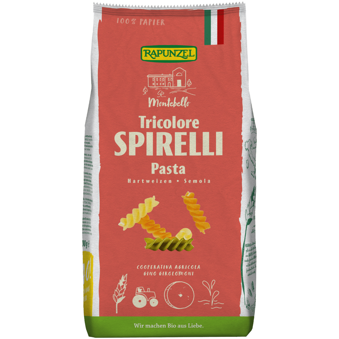 Bio Spirelli Tricolore Semola bunt von Rapunzel bei greenist.de